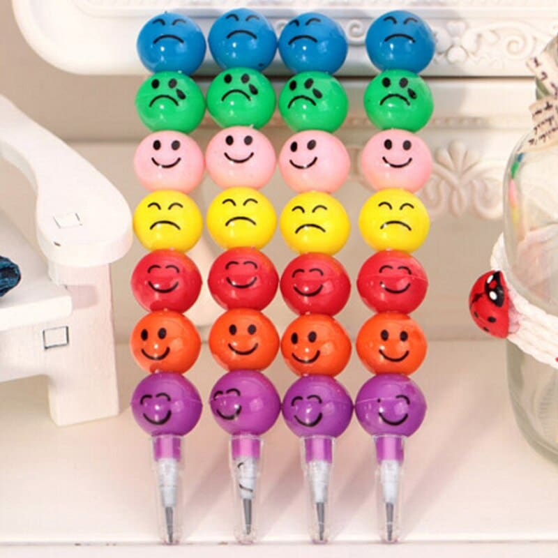20 pièces de crayons en forme de smiley 3D • Enfant World