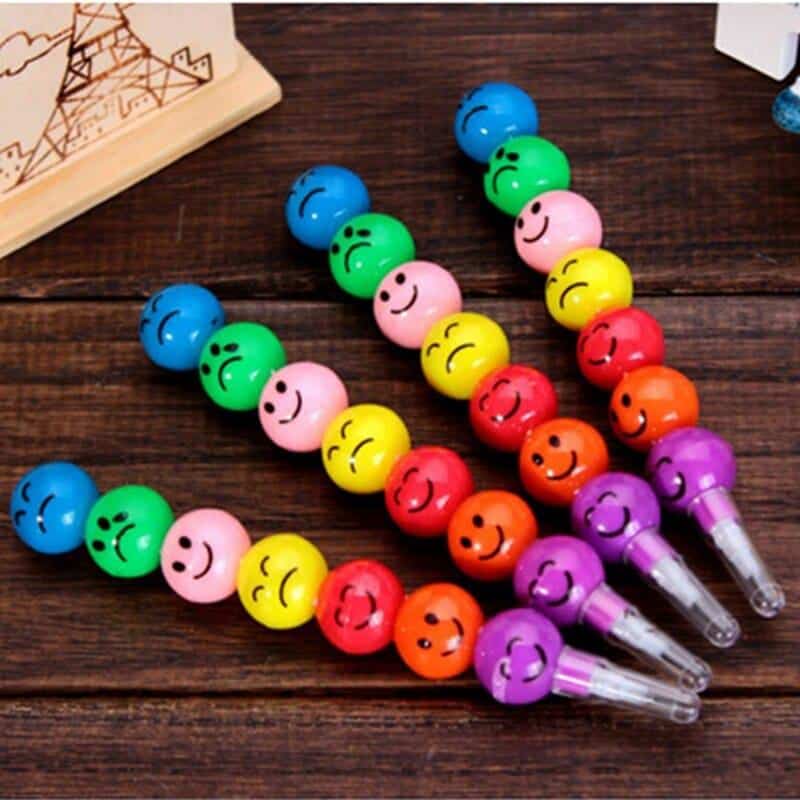 20 pièces de crayons en forme de smiley 3D • Enfant World