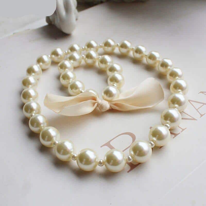 Ensemble de collier et bracelet en perle blanc • Enfant World