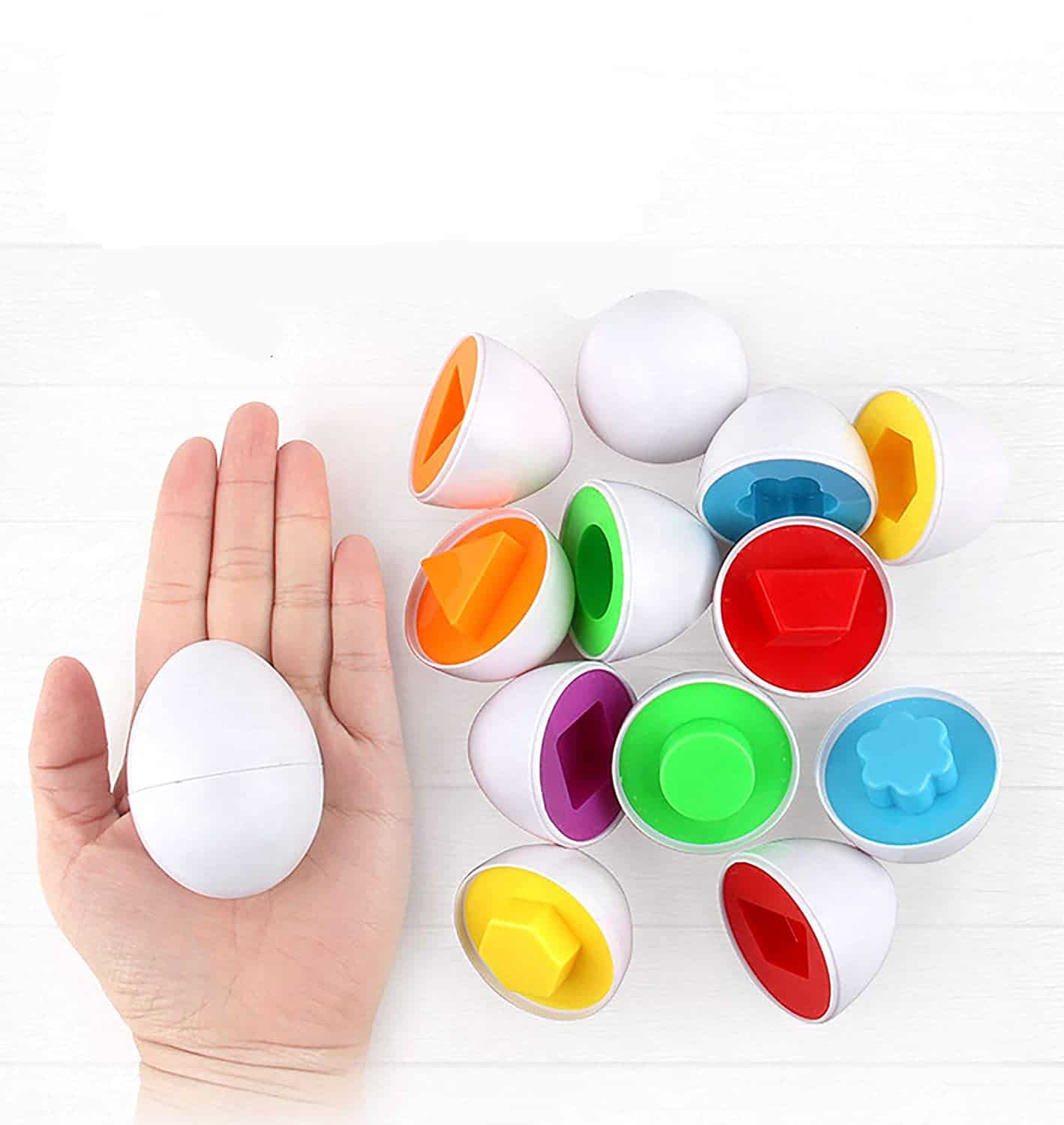 Jeu Montessori enfants oeufs pour apprendre les formes et les couleurs ...