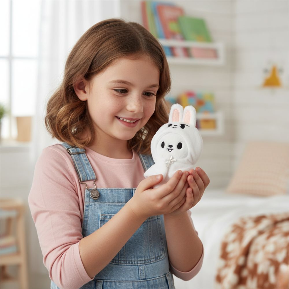 Peluche Stray Kids Skzoo de Lee Know lapin blanc Leebit • Enfant World