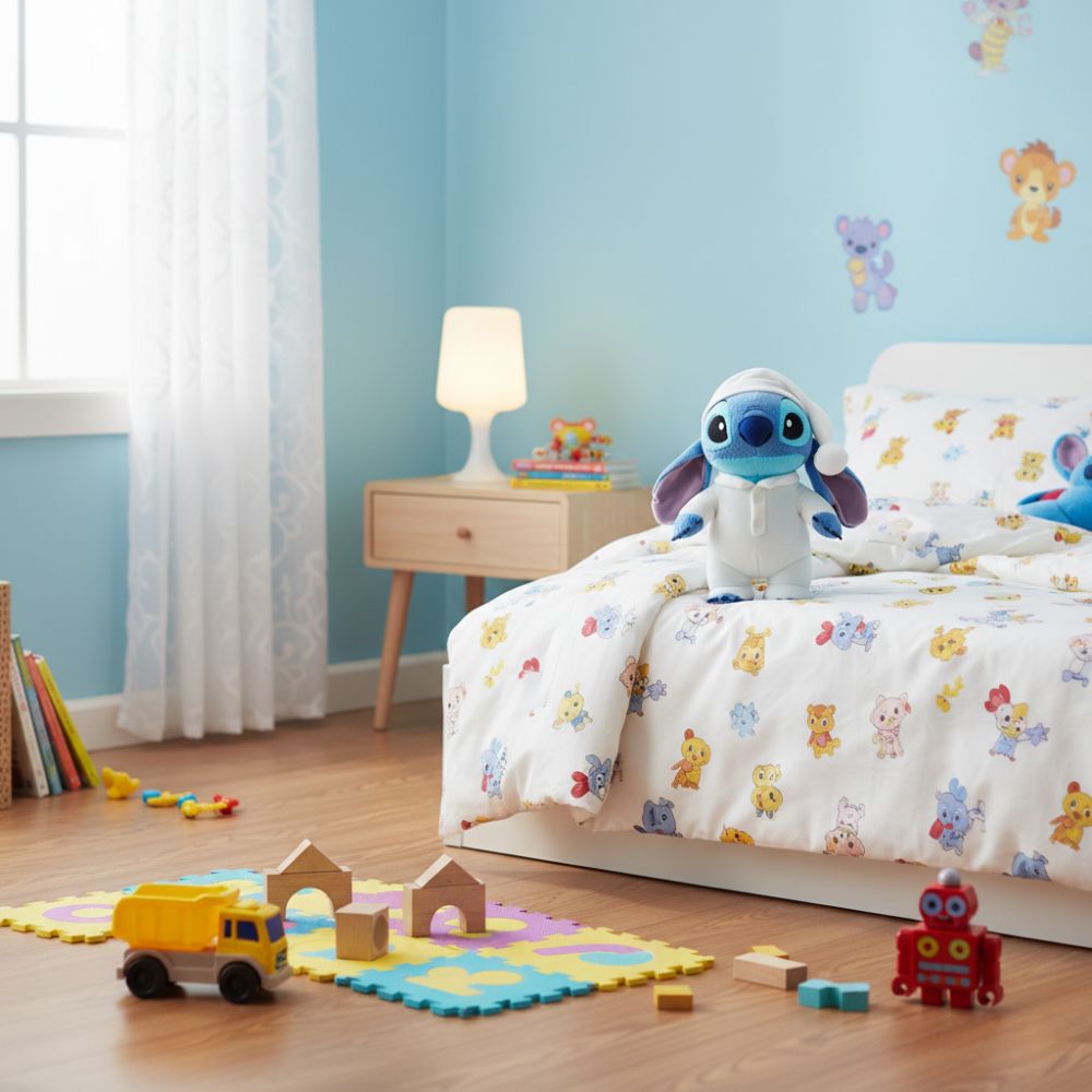 Peluche Stitch en pyjama avec bonnet de nuit • Enfant World