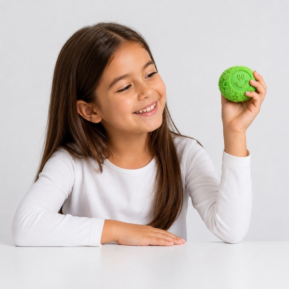 Squishy Needoh balle smiley pelucheuse, jouet anti-stress sensoriel à ...